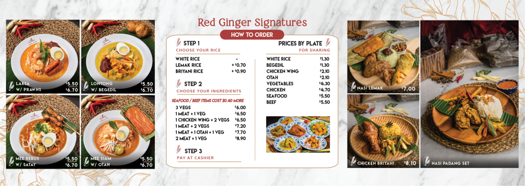 Menu – Red Ginger